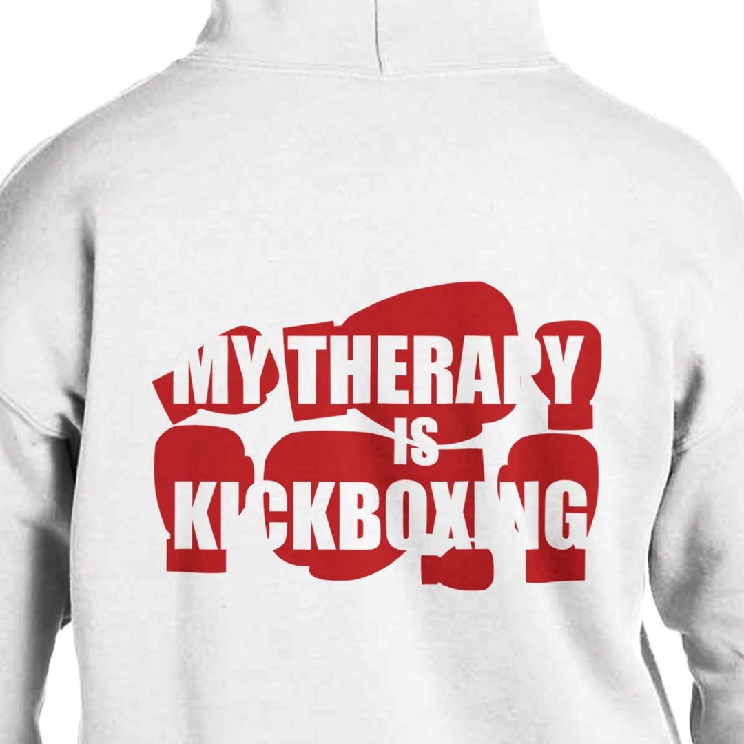 Kickboxing Therapy Hoodie: Gym Fitness Apparel, Soft Cotton Blend,gift ...