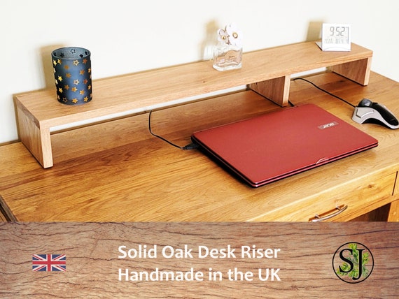 Solid Oak Desk Shelf Handcrafted Desk Riser Desk Organiser | Etsy UK