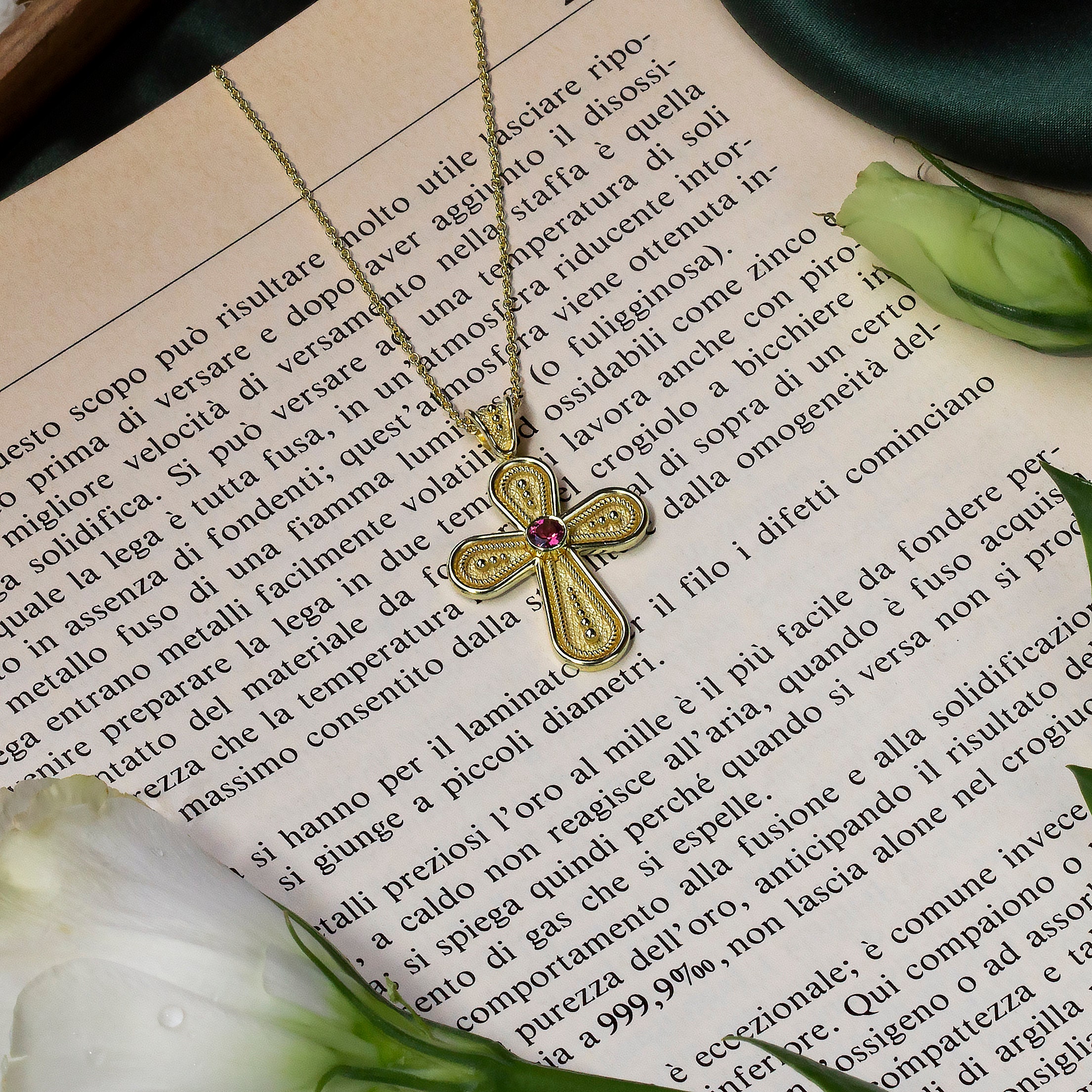 Byzantine Rounded Cross With Pink Tourmaline - Etsy