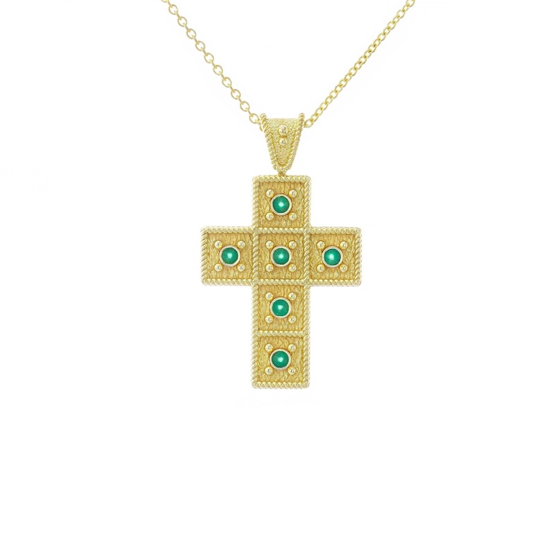 Byzantine Square Cross With Emeralds - Etsy