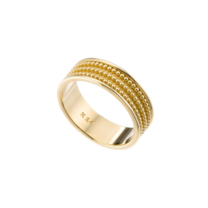 Granulation Gold Band Ring - Etsy