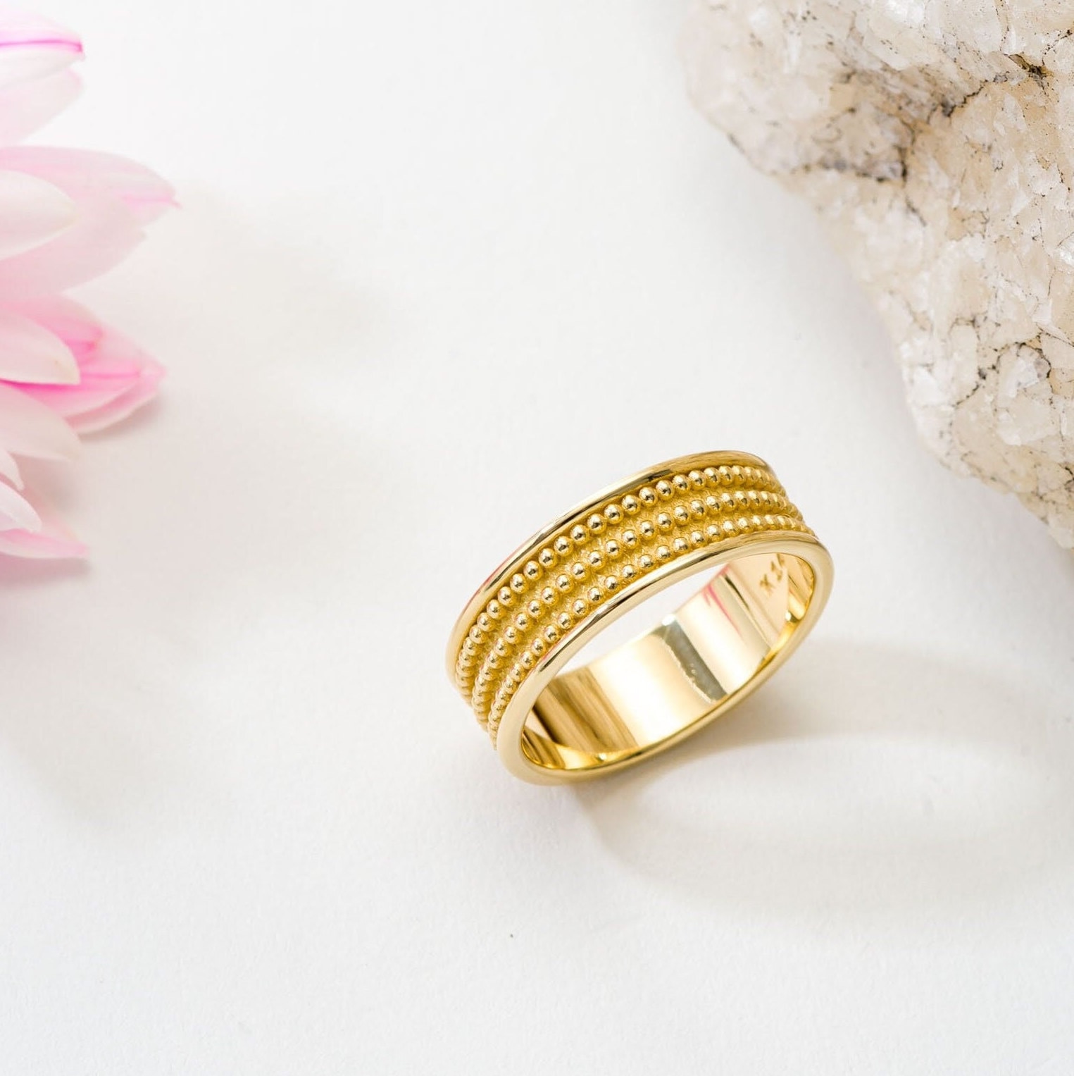 Granulation Gold Band Ring - Etsy