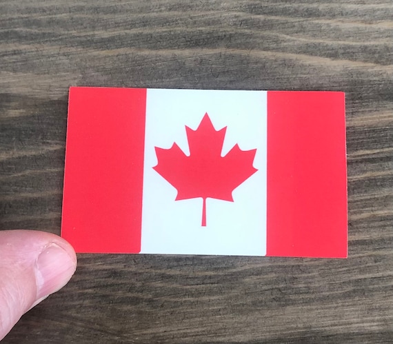 Canadian Flag Sticker / Flag Stickers / Waterproof Sticker / | Etsy