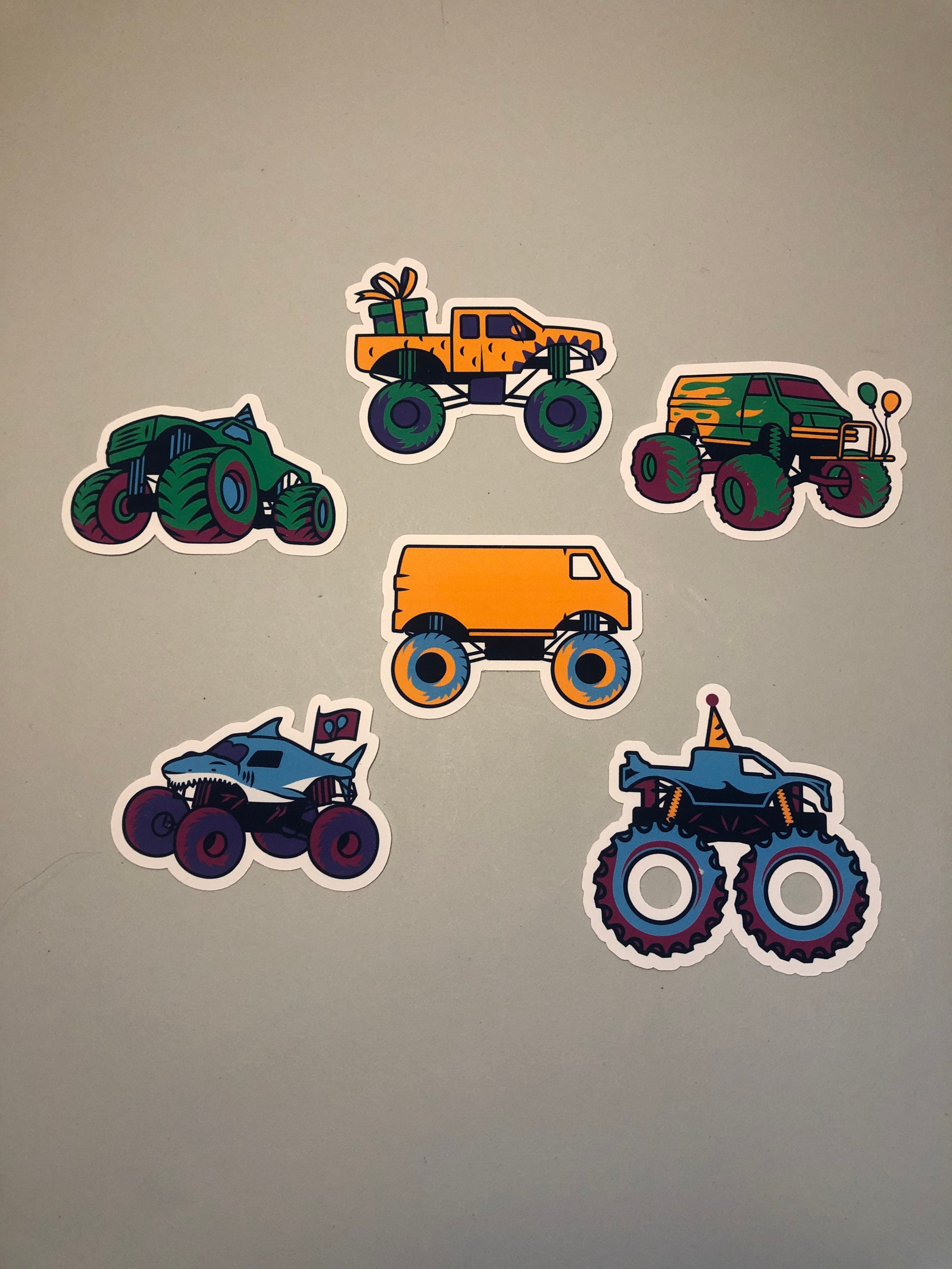 Monster Truck Bundle of 6 Stickers / Waterproof Sticker / - Etsy