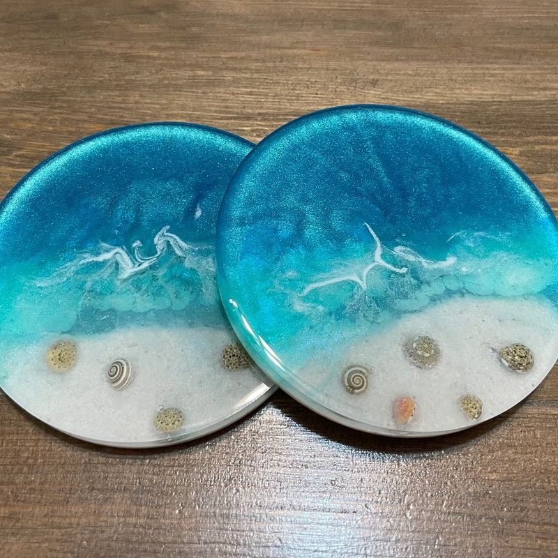 Resin Beach Coasters - Etsy