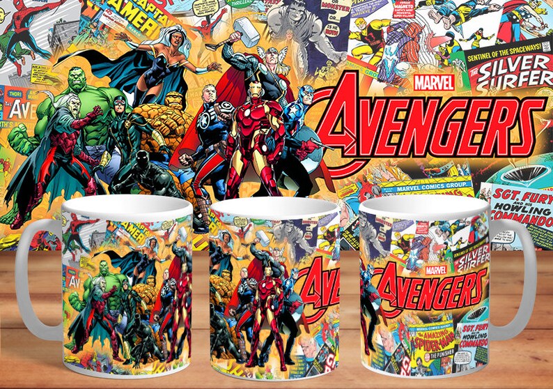 Avengers Mug Templates in 24PNG and Mock Ups 24 JPG - Etsy