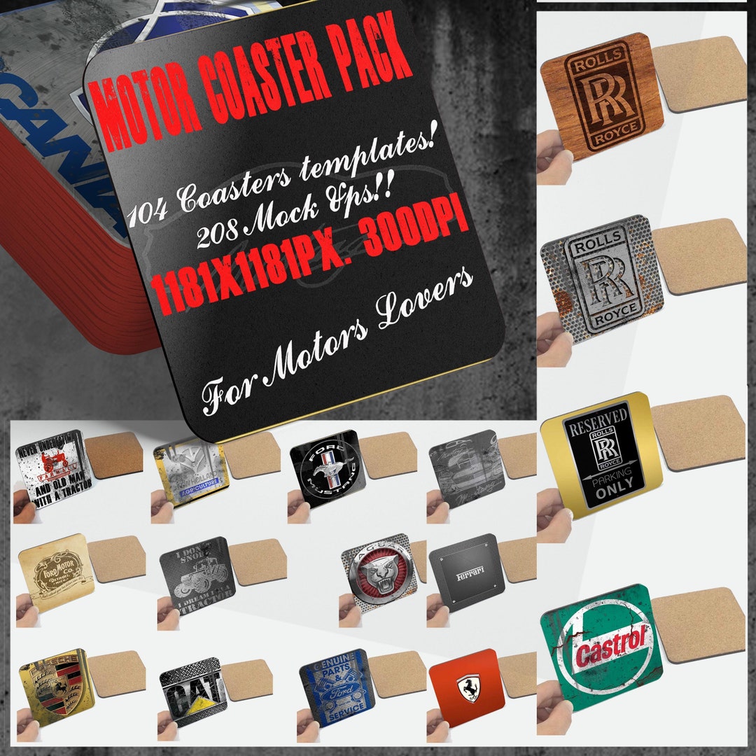 Motor Coaster Collection 100 Coaster Templates and 100 Mock Ups - Etsy