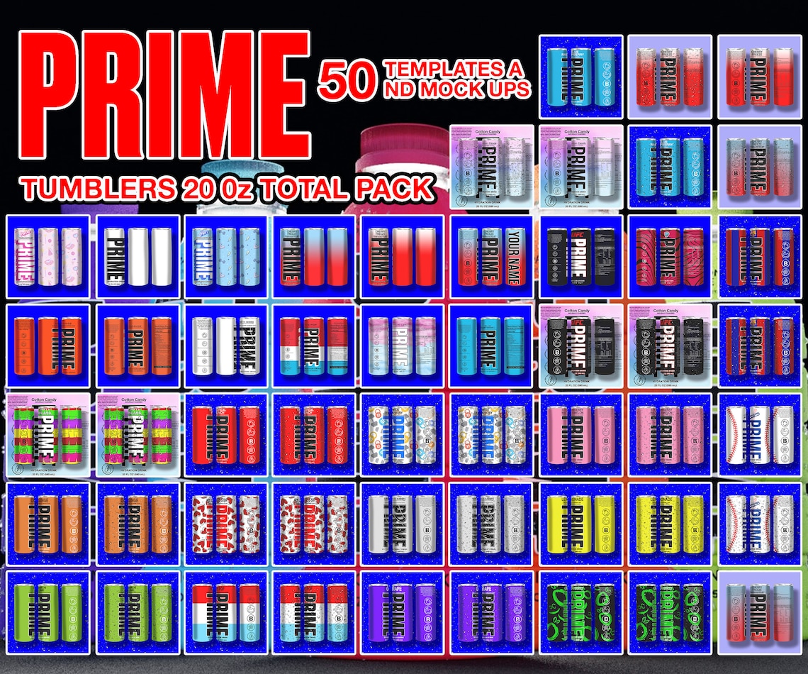 PRIME Drinks Tumbles Templates MEGA PACK - Etsy