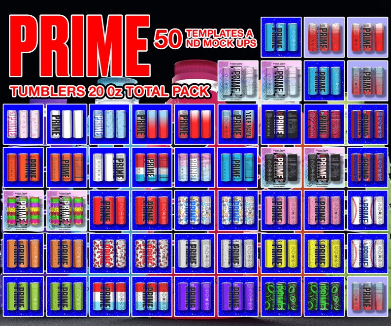 PRIME Drinks Tumbles Templates MEGA PACK - Etsy