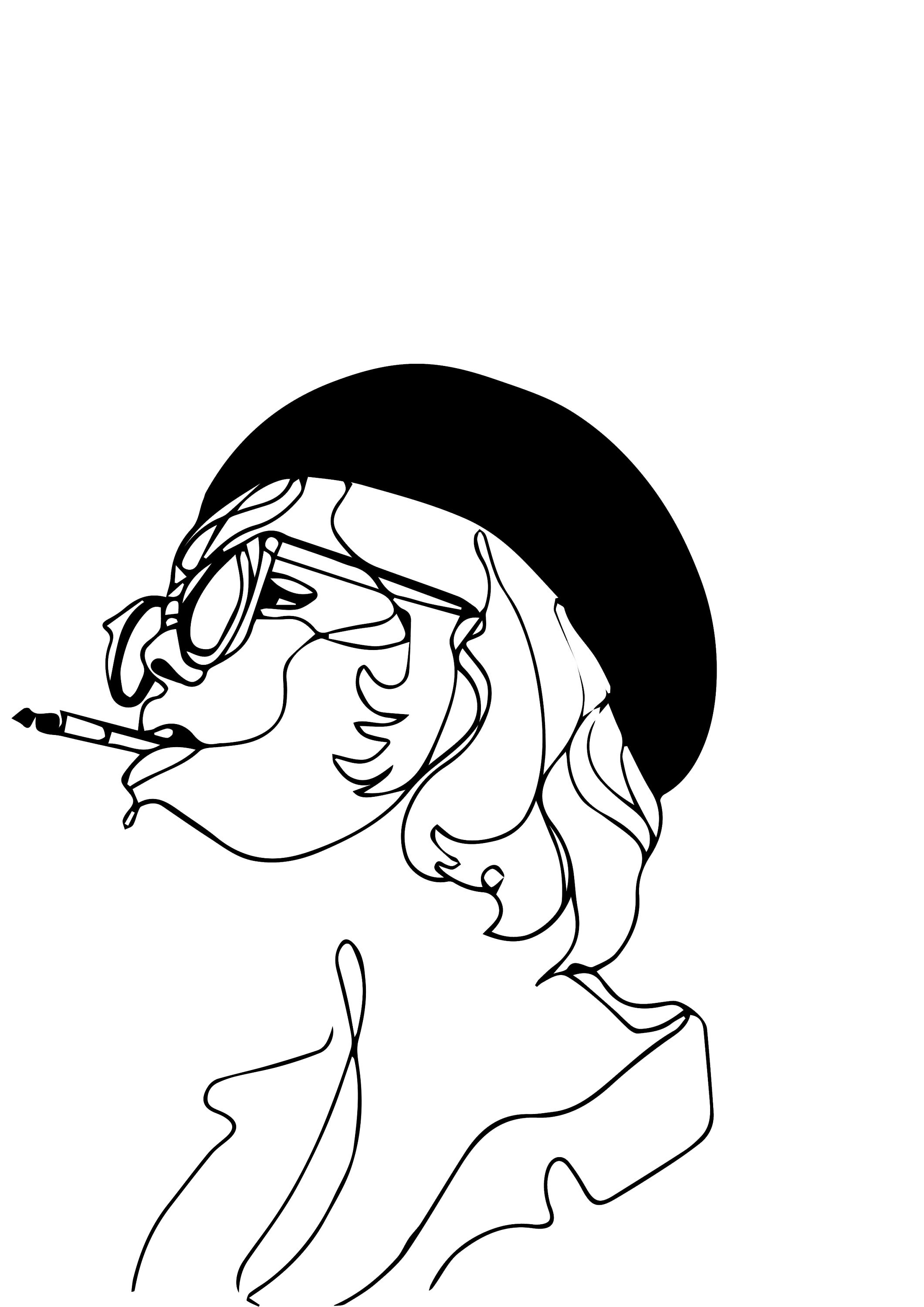 No Smoking... Continuous Line Drawing of Girl Smoking - Etsy