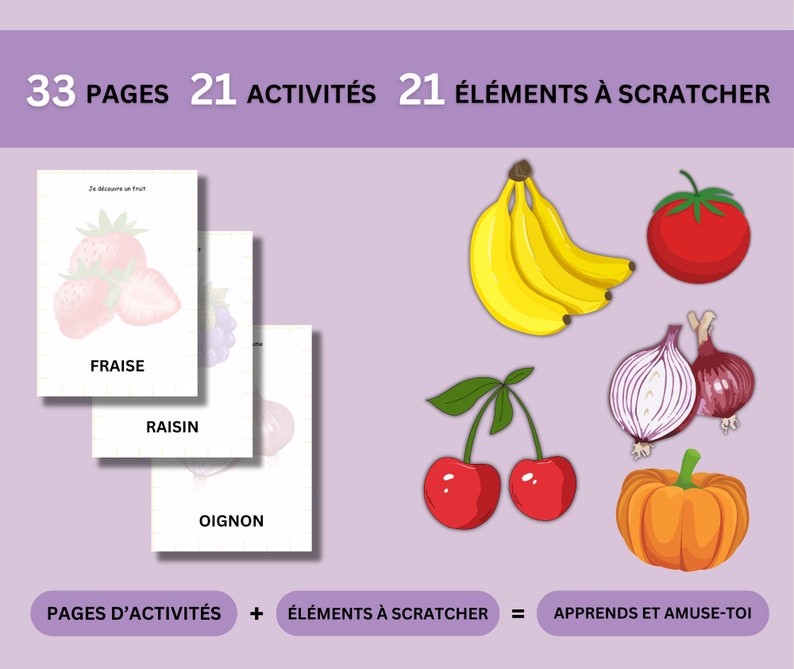 Cahier De Découvertes Thème Fruits & Légumes, Cahier D'apprentissage ...
