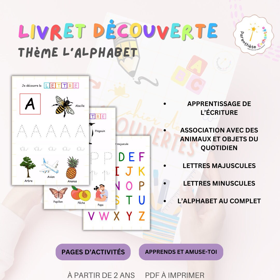 Cahier De Découvertes Thème Alphabet, Cahier D'apprentissage Dès 2 Ans ...