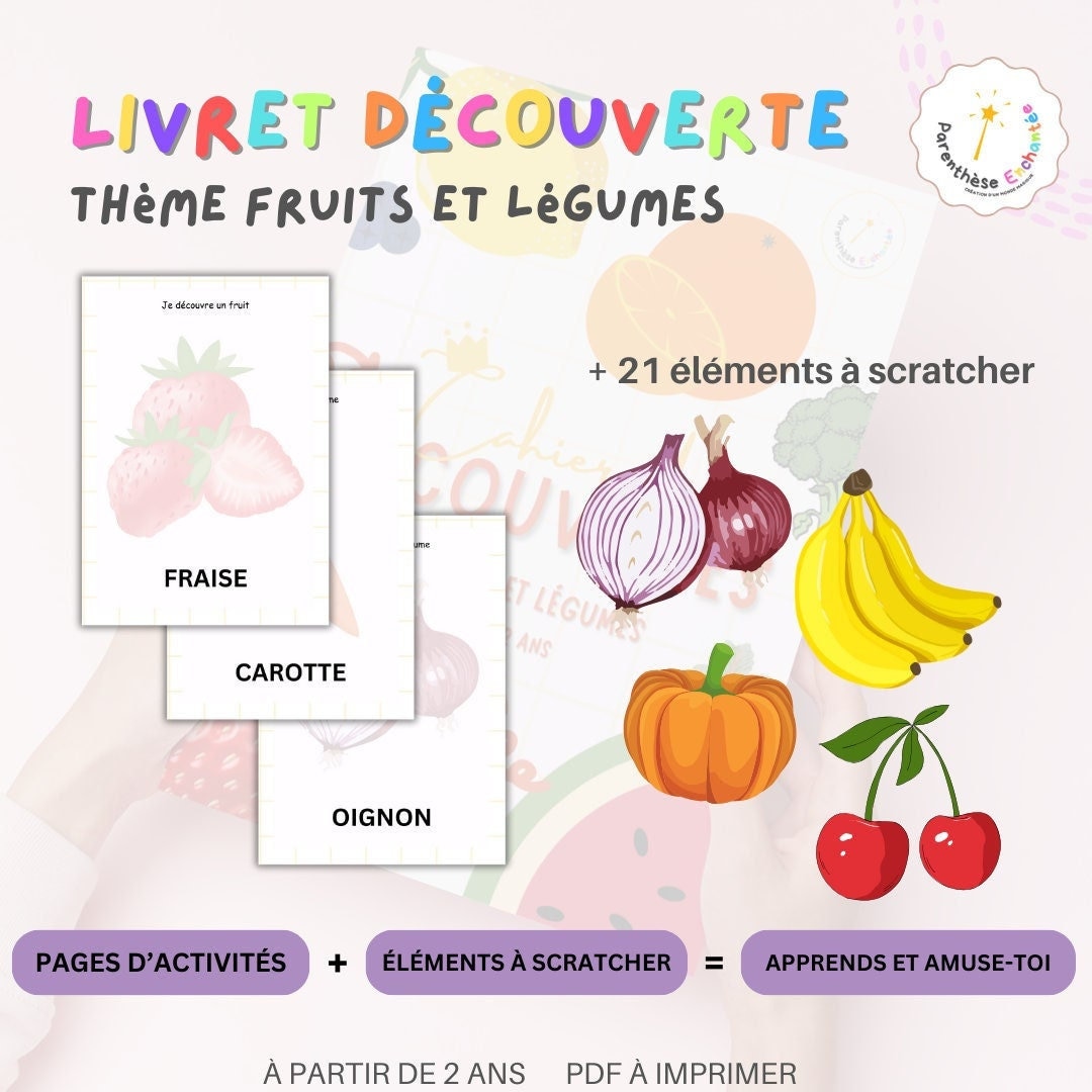 Cahier De Découvertes Thème Fruits & Légumes, Cahier D'apprentissage ...