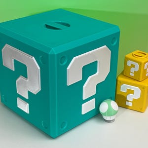 Lockable Mario Question Block: Personalized Storage Box & Piggy Bank - Etsy
