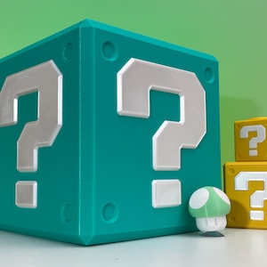 Lockable Mario Question Block: Personalized Storage Box & Piggy Bank - Etsy