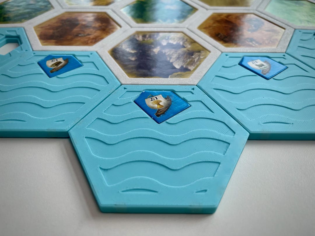 Magnetic Sea Port Hex Tiles for Settlers of Catan Version 2. 18 ...