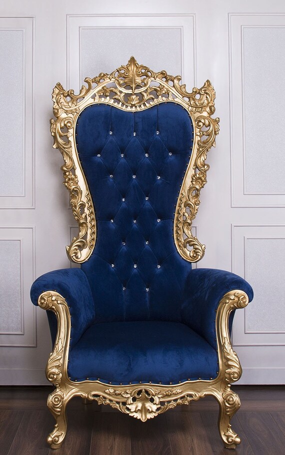 Luxury Blue Throne Chair | Etsy