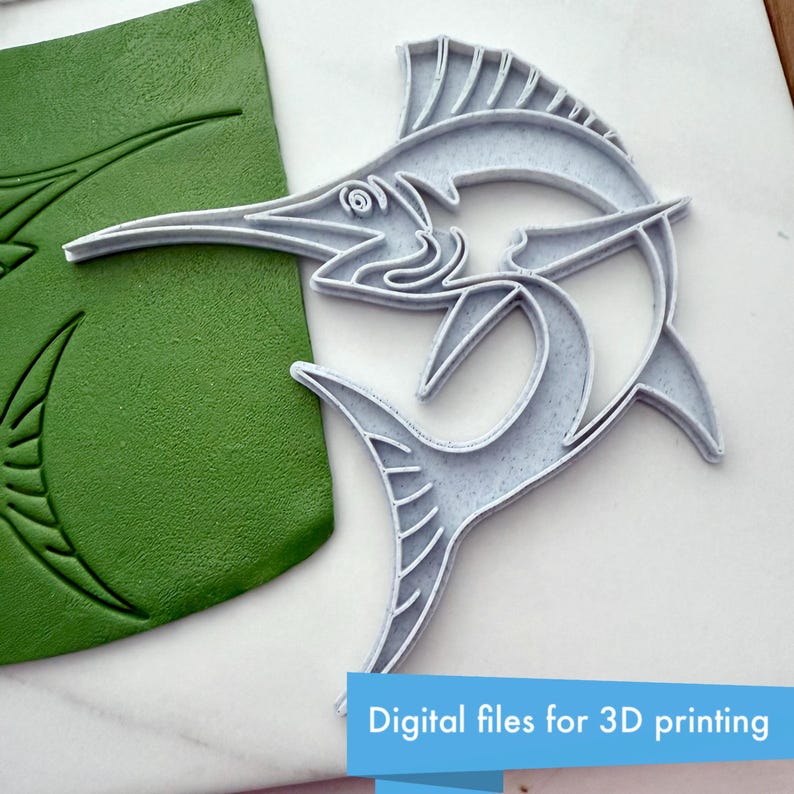 Blue Marlin Clay Stamp: Deep Sea Fish Texture, 3D Printing STL File - Etsy