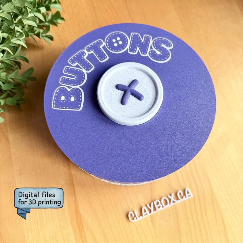 3D Printed Button Box STL Files | Sewing Storage Box With Removable ...