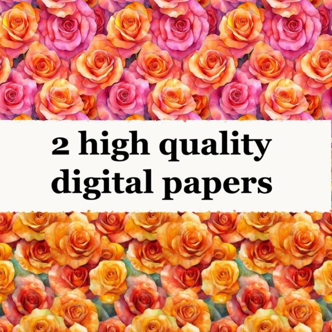 Roses Printable Digital Papers - Polymer Clay Image Transfers or ...