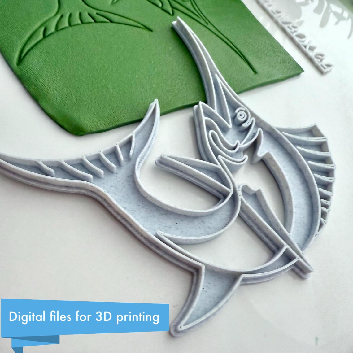 Blue Marlin Clay Stamp: Deep Sea Fish Texture, 3D Printing STL File - Etsy