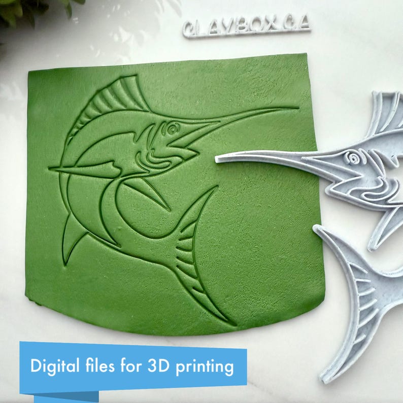 Blue Marlin Clay Stamp: Deep Sea Fish Texture, 3D Printing STL File - Etsy
