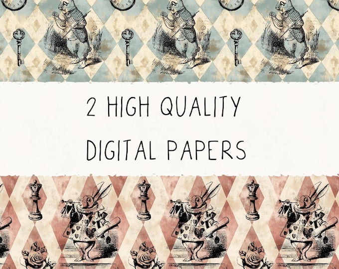 Scrapbook Paper Alice in Wonderland Scrapbooking Paper Printable Paper ...