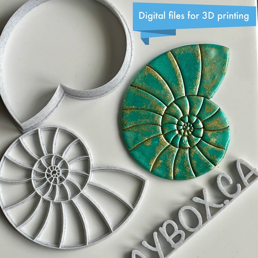 Large Ammonite Stamp and Matching Cutter Four Sizes Digital STL Files ...