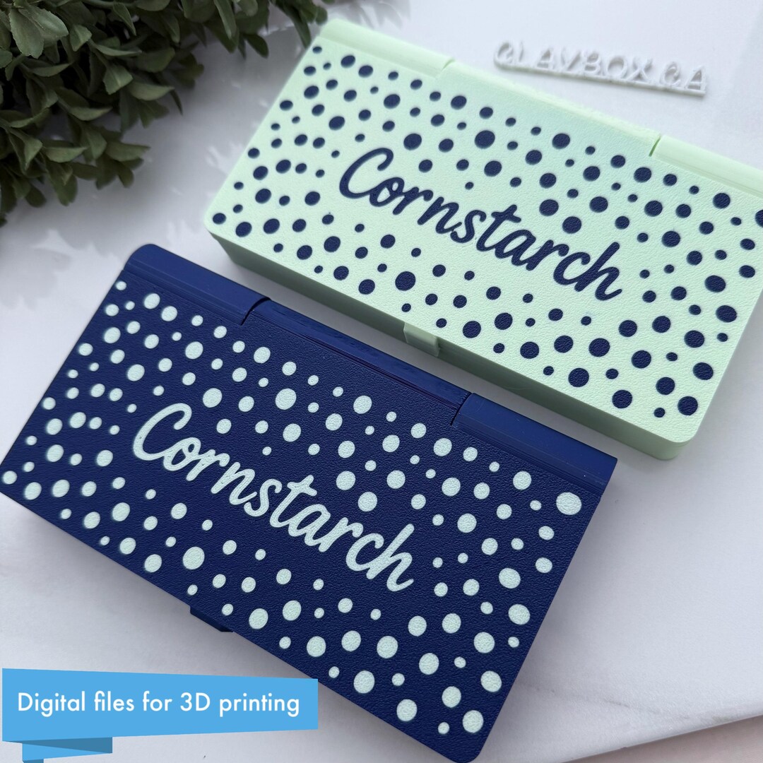 Hinged Polka Dot Polymer Clay Cornstarch Container: 3D Print STL File ...