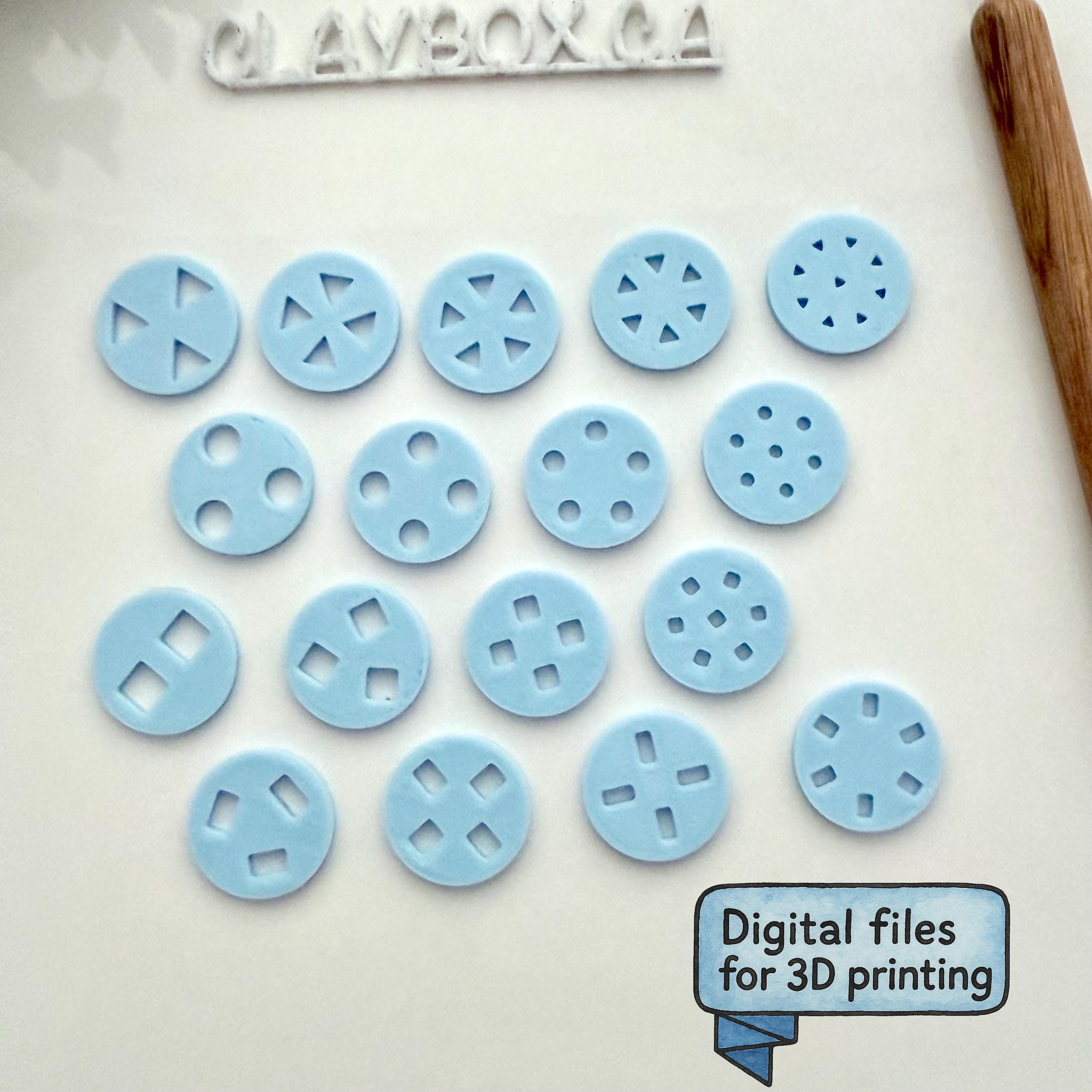 Polymer Clay Extruder Discs: Multi-shape 2-5mm STL Files (makins-style ...