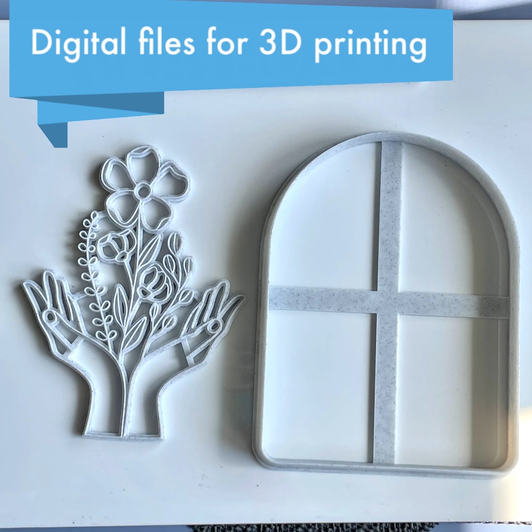 Wildflower Hands Stamp & Cutter: Polymer Clay Trinket Dish (digital STL ...