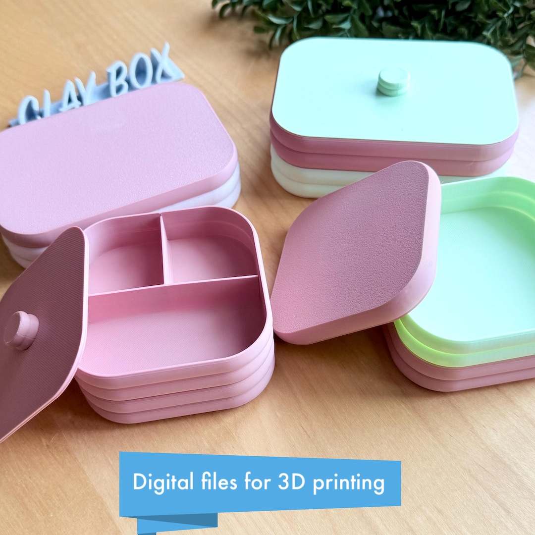 Stacking Storage Box STL Files: 3D Printed Craft Organizer (digital ...