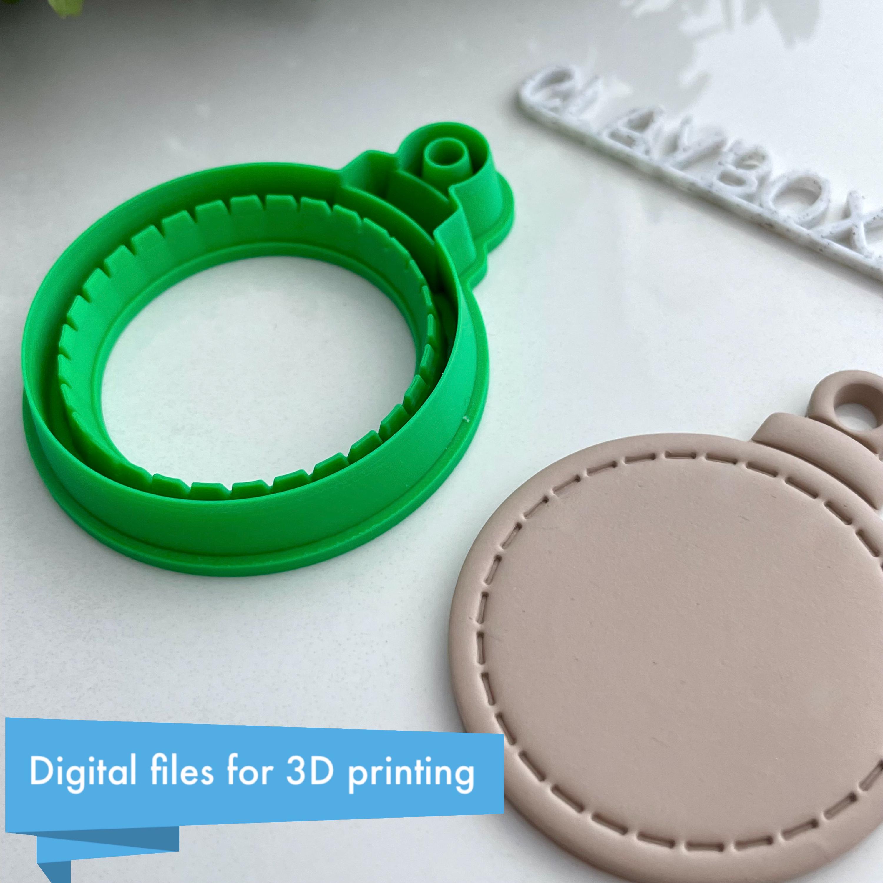 Stitched Round Ornament Cutter – Digital STL for Polymer Clay – 13 ...