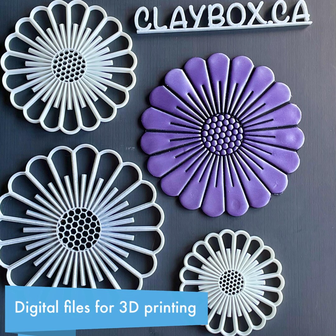 Daisy Stamp and Matching Scalloped Cutter - Six Sizes - Digital STL ...