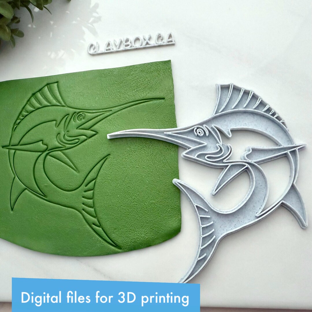 Blue Marlin Clay Stamp: Deep Sea Fish Texture, 3D Printing STL File - Etsy