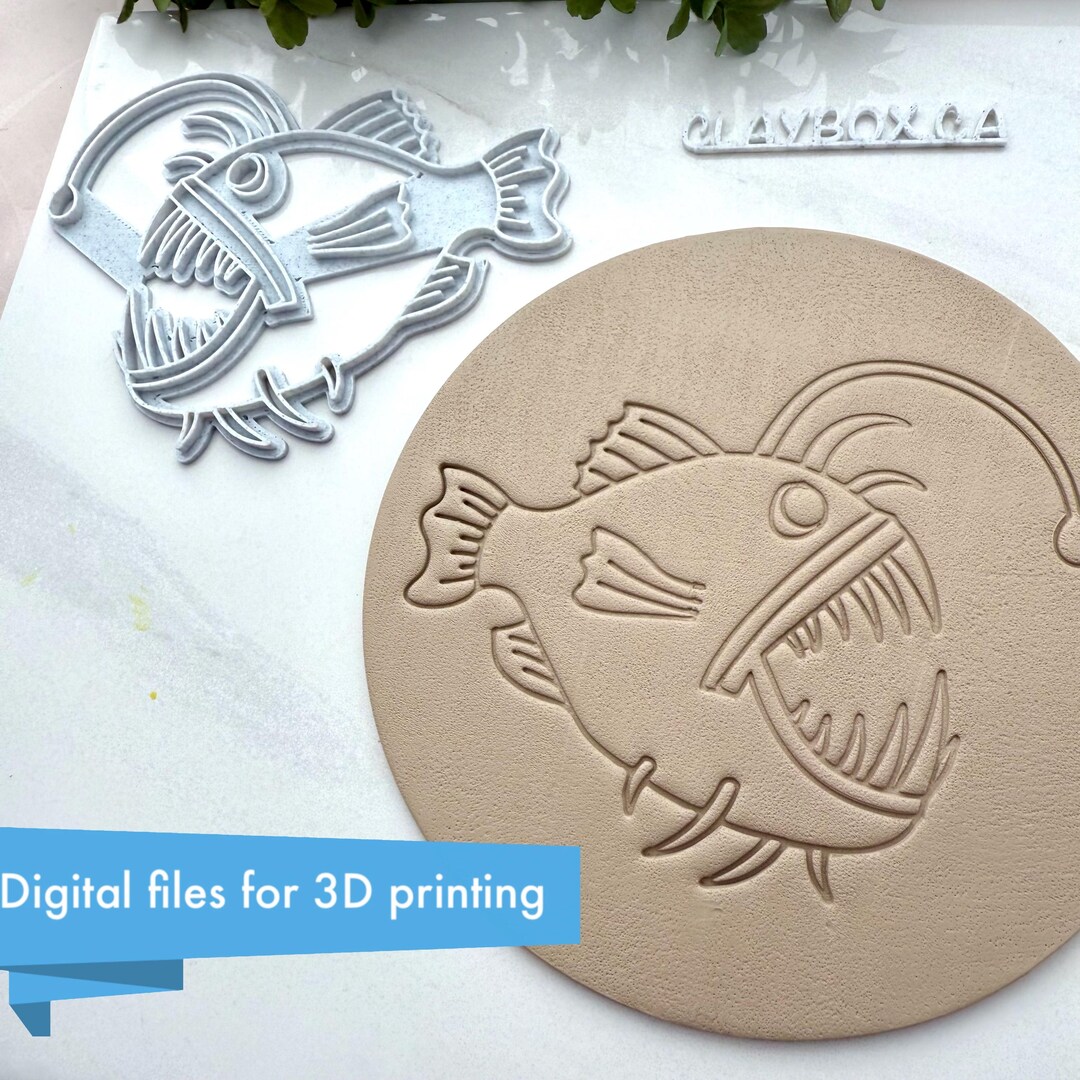 Angler Fish Pottery Stamp – STL Digital File – 3D Printable Ceramic ...