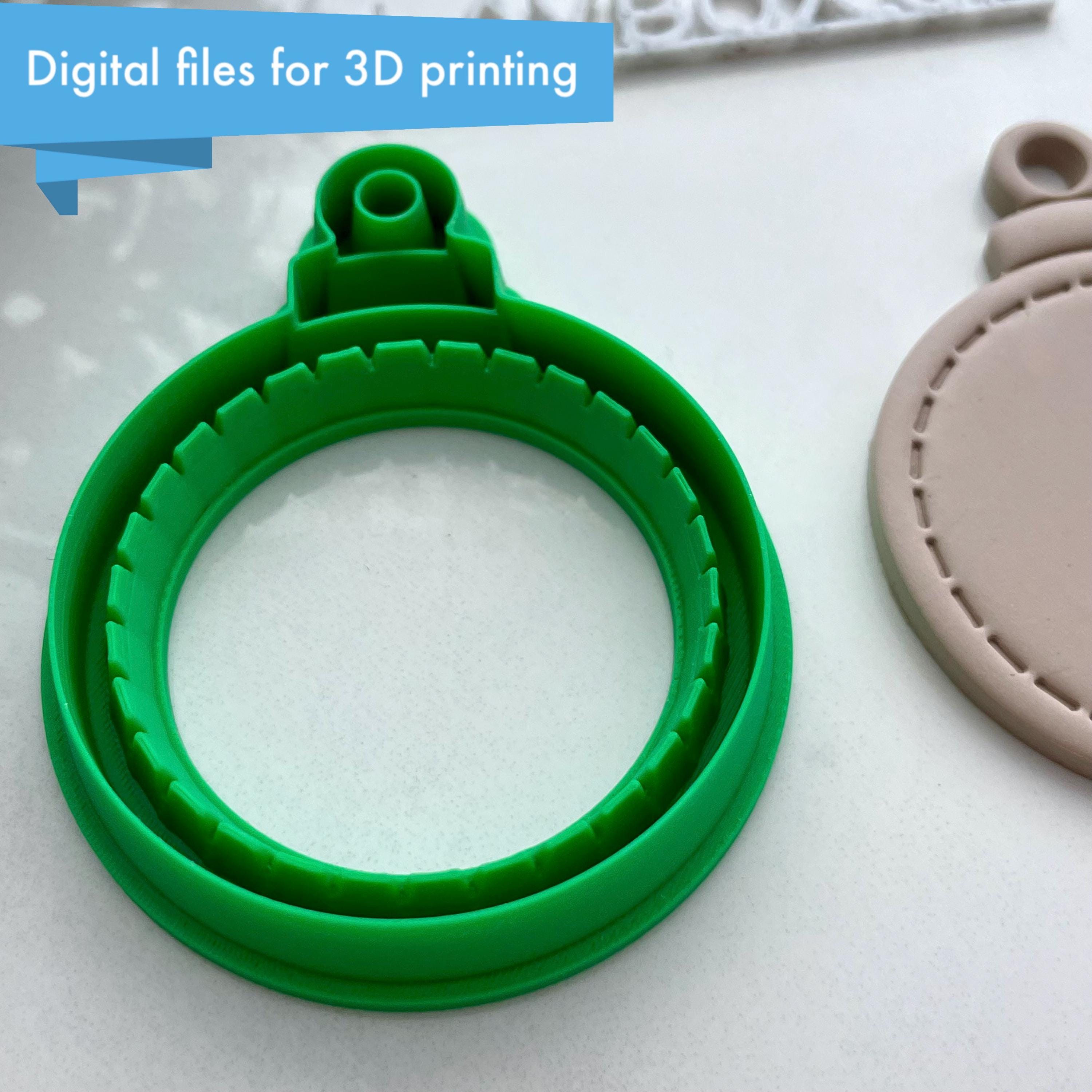 Stitched Round Ornament Cutter – Digital STL for Polymer Clay – 13 ...