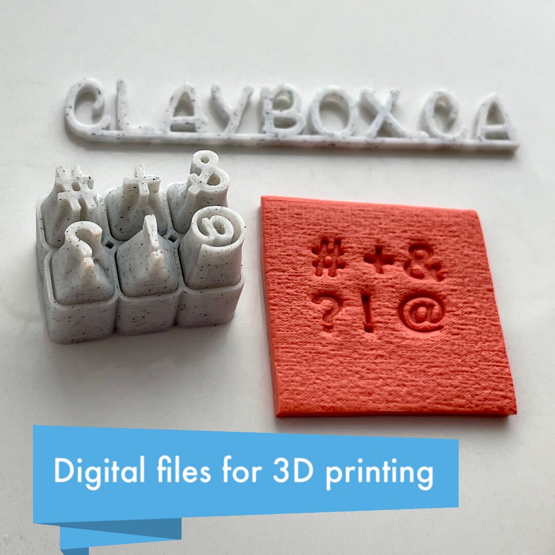 Special Characters Alphabet Stamp Set – 5 Sizes – Digital STL Files for ...