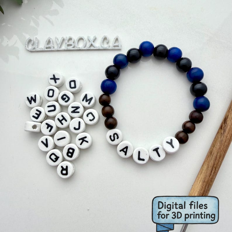 Alphabet Bead STL Files – 3D Printable Letter Beads – Friendship Beads ...