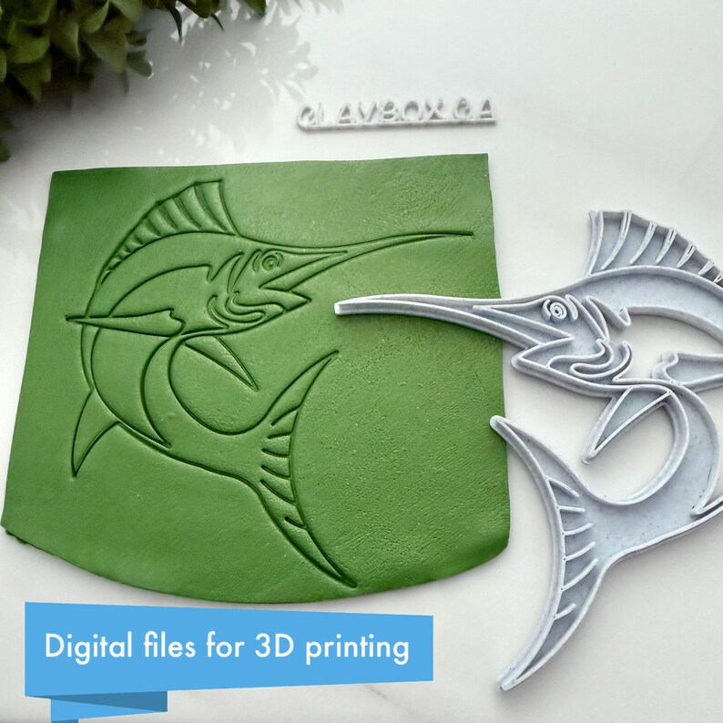 Blue Marlin Clay Stamp: Deep Sea Fish Texture, 3D Printing STL File - Etsy