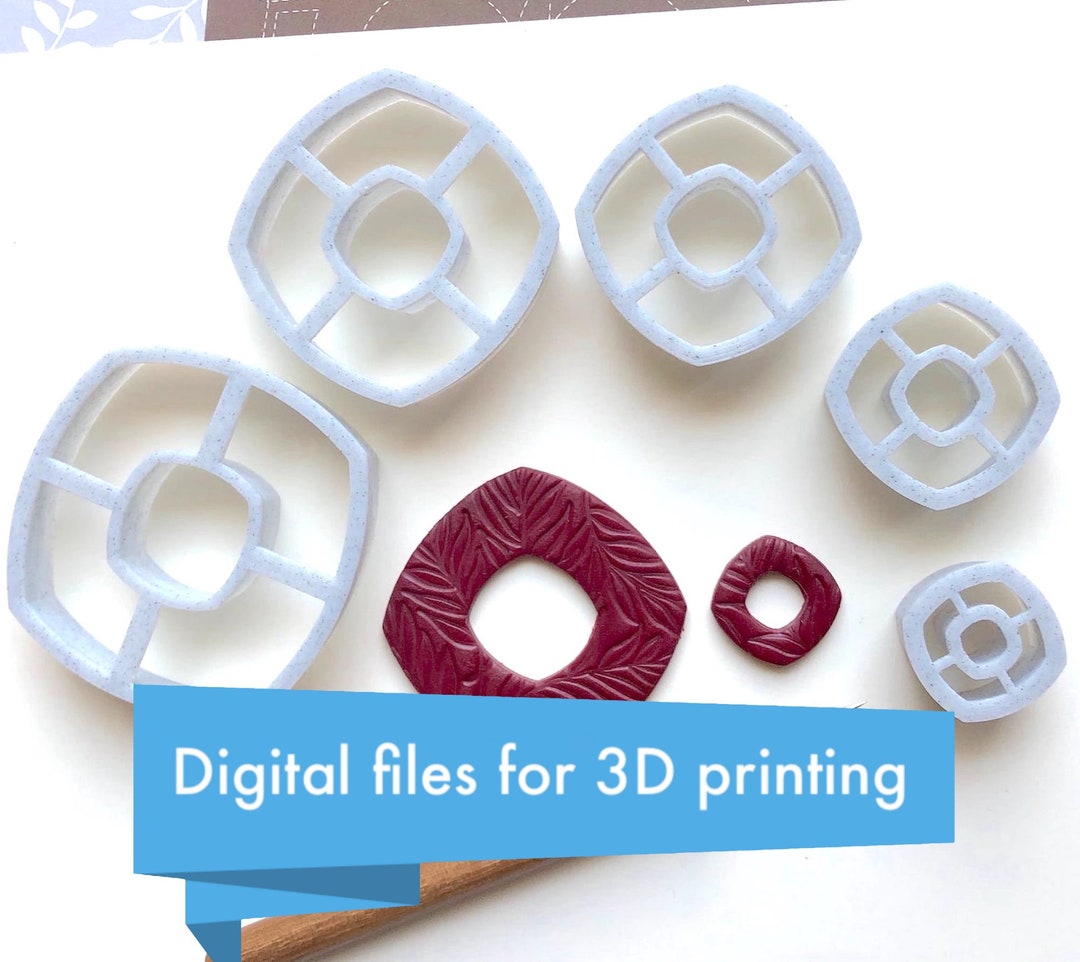 Curvy Square Donut Cutter Set Digital STL Files - Etsy