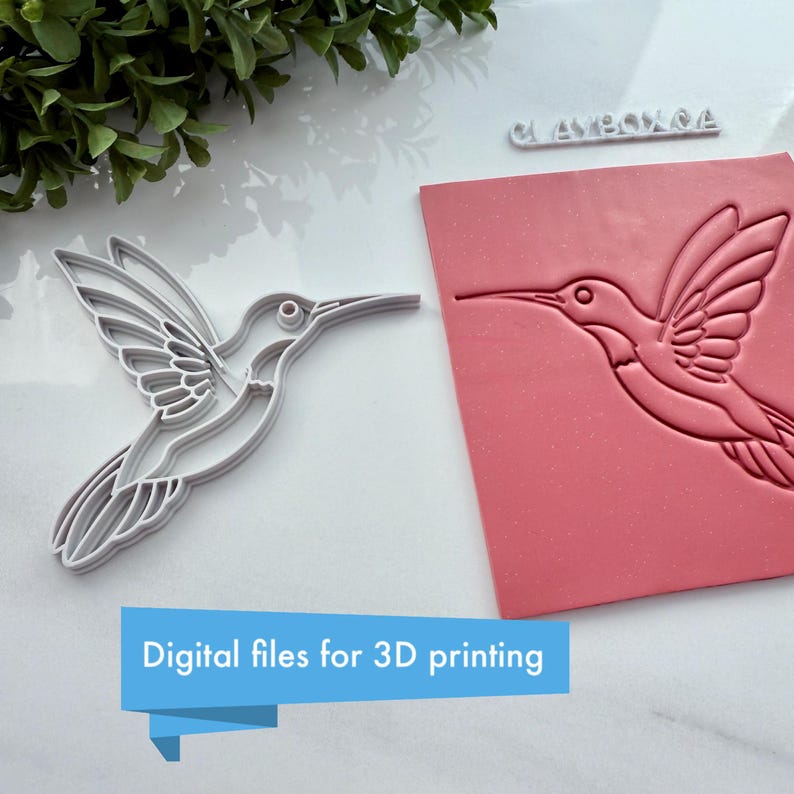 Hummingbird Texture Stamp for Pottery & Polymer Clay (digital STL Files ...