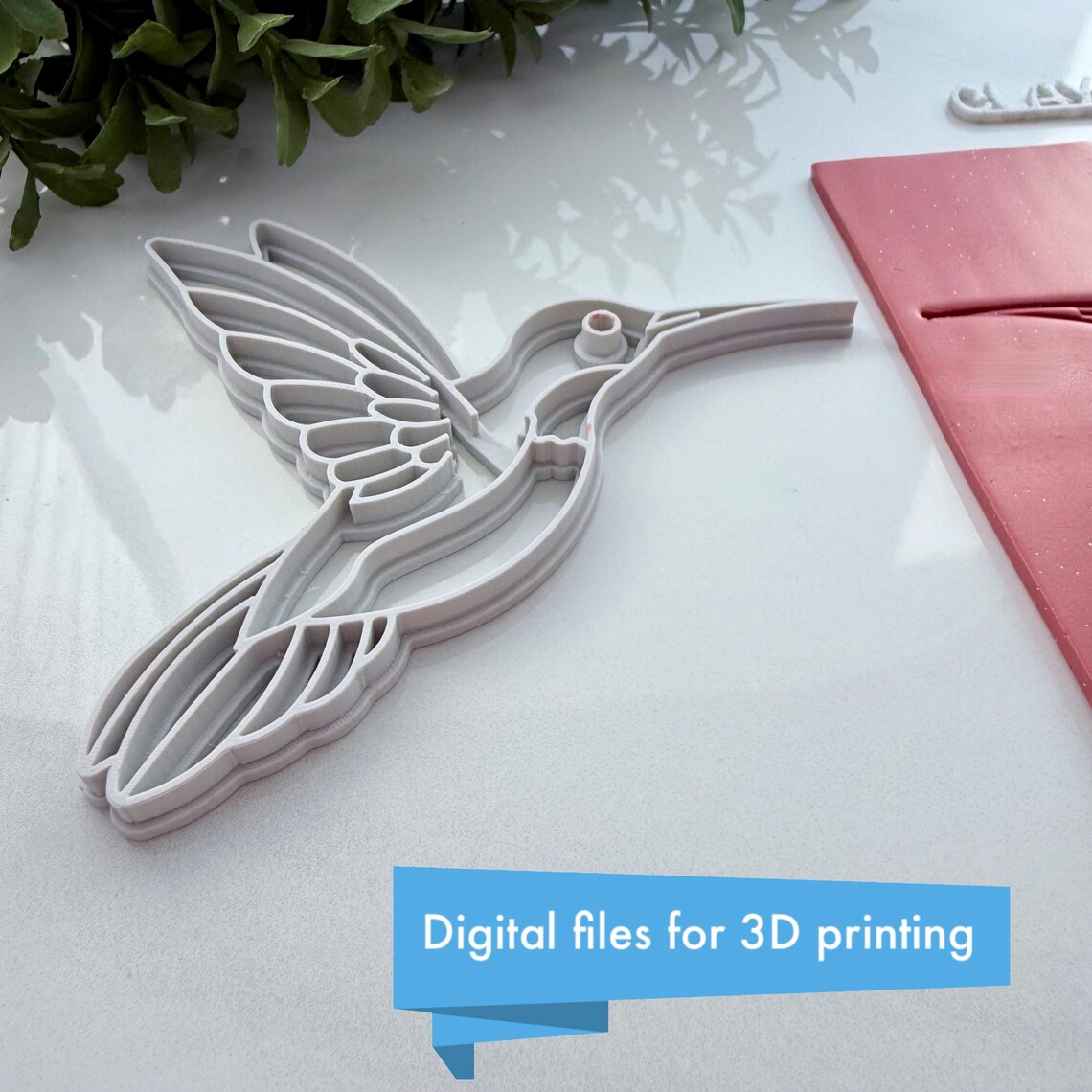 Hummingbird Texture Stamp for Pottery & Polymer Clay (digital STL Files ...
