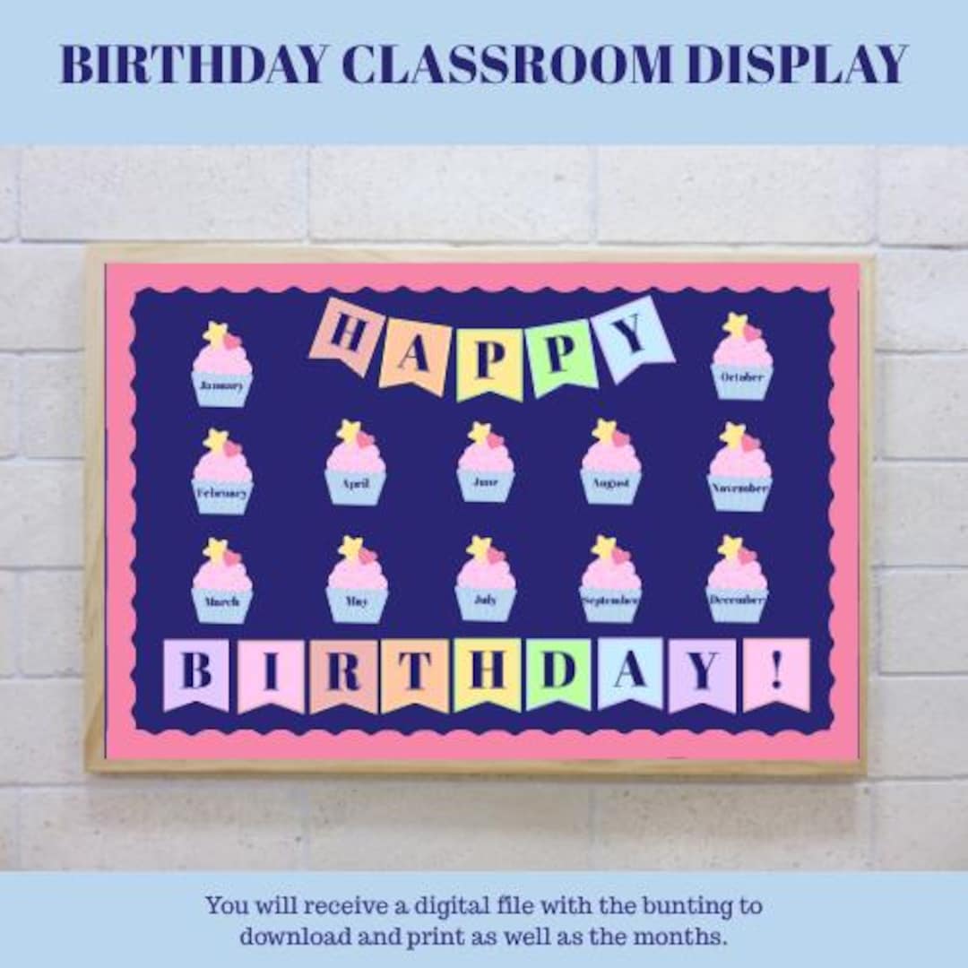 Cupcake Classroom Birthday Display Printable, Digital Download - Etsy