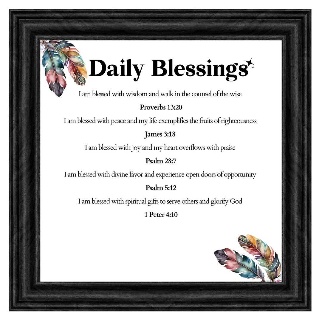 Personal Affirmations, Daily Blessings, Family Blessings, Personal Bible Blessings - Etsy