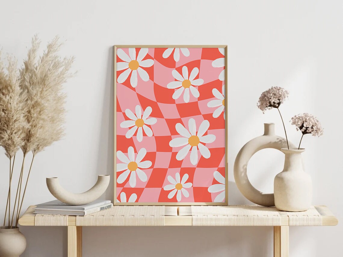 Groovy Poster, 70's Retro Flower Print, Printable Wall Art, Psychedelic ...