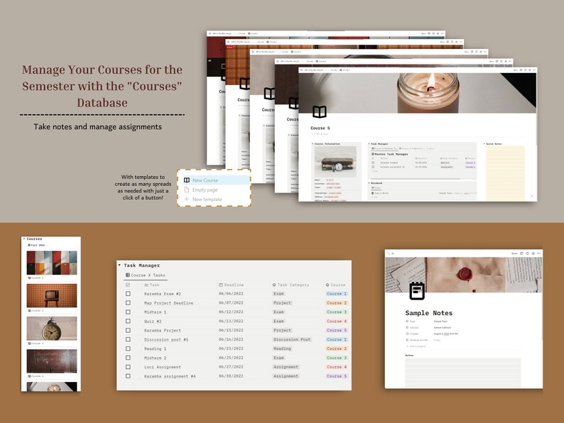 Aesthetic Notion Template/planner for Academia, School and College ...