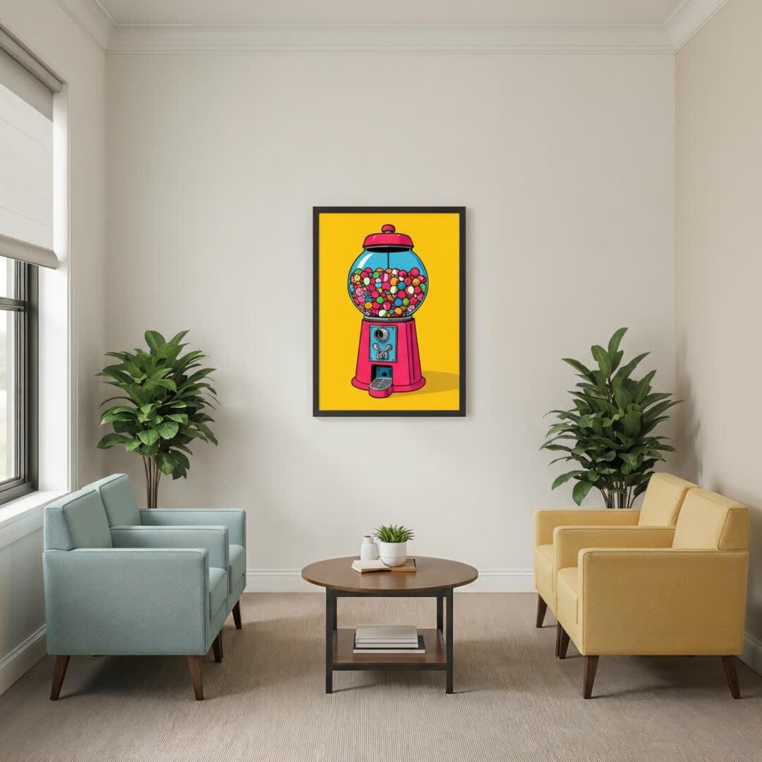 Pop Art Gumball Machine Poster | Original Artwork - Etsy