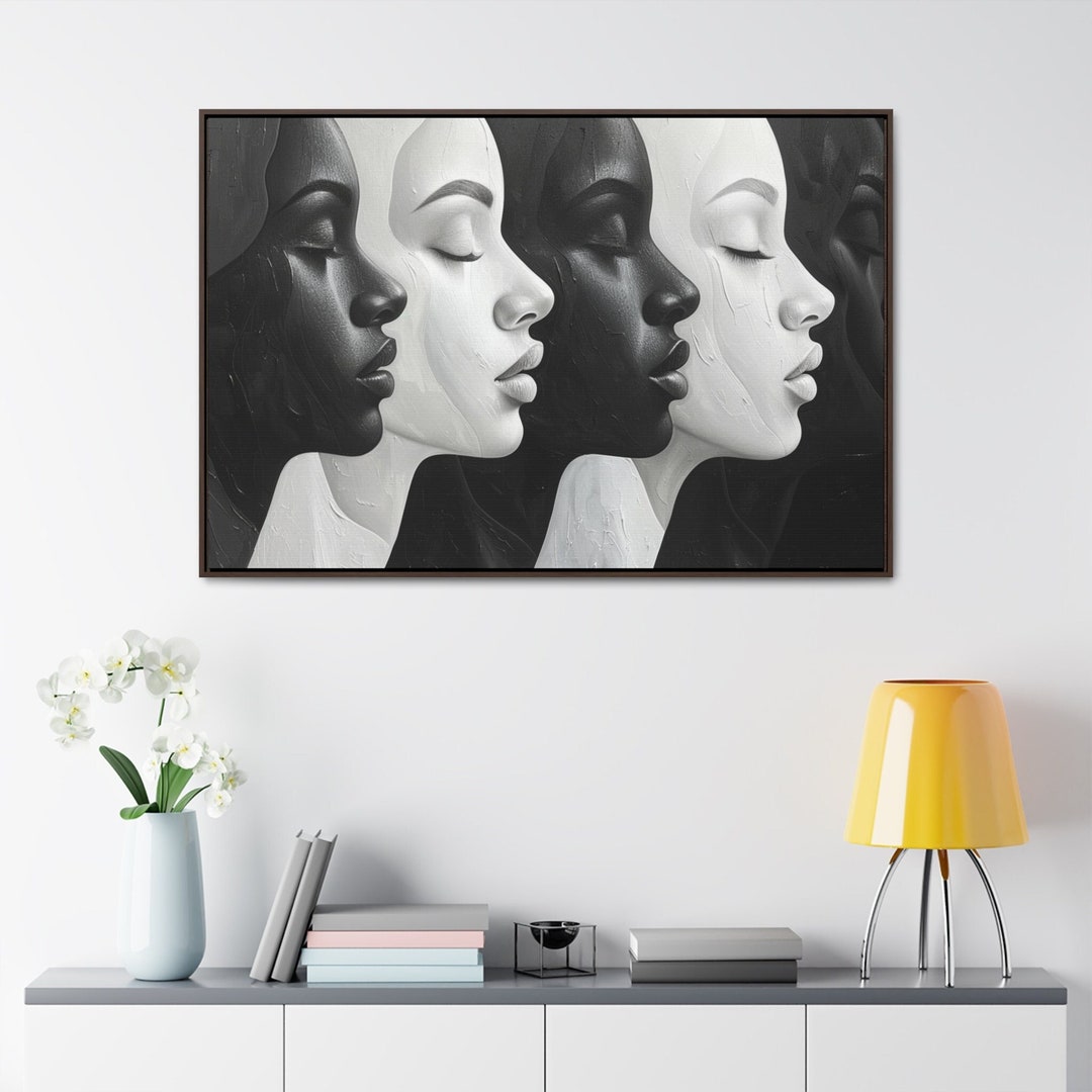 Unity in Diversity Minimalist Art Gallery Wrapped Canvas Print, Vibrant ...