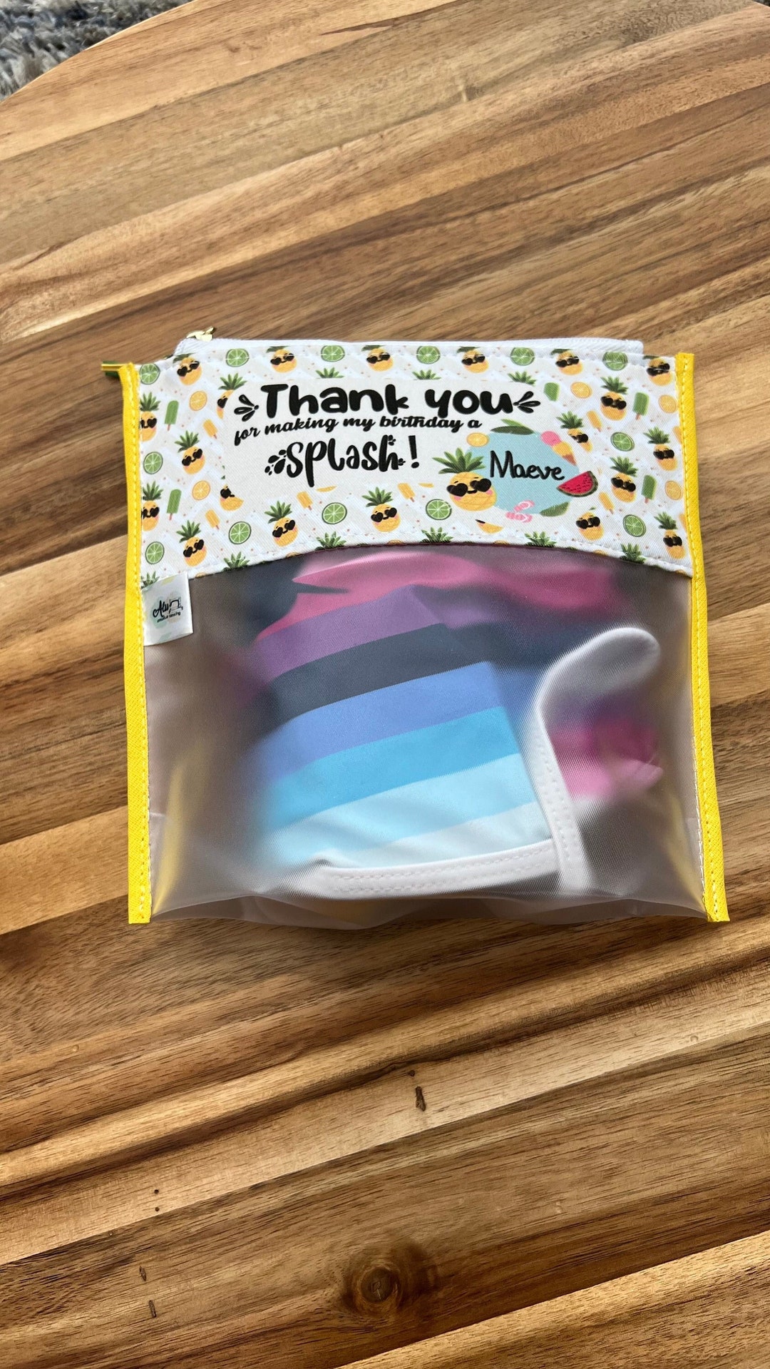 Water Resistant Clear Bag, Pool Party Gift or Summer Theme ...